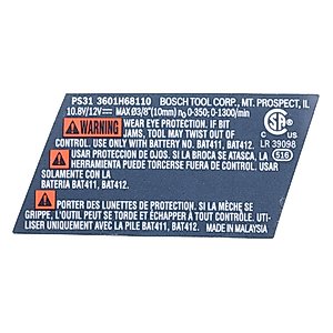 Bosch Parts 2609132499 Nameplate