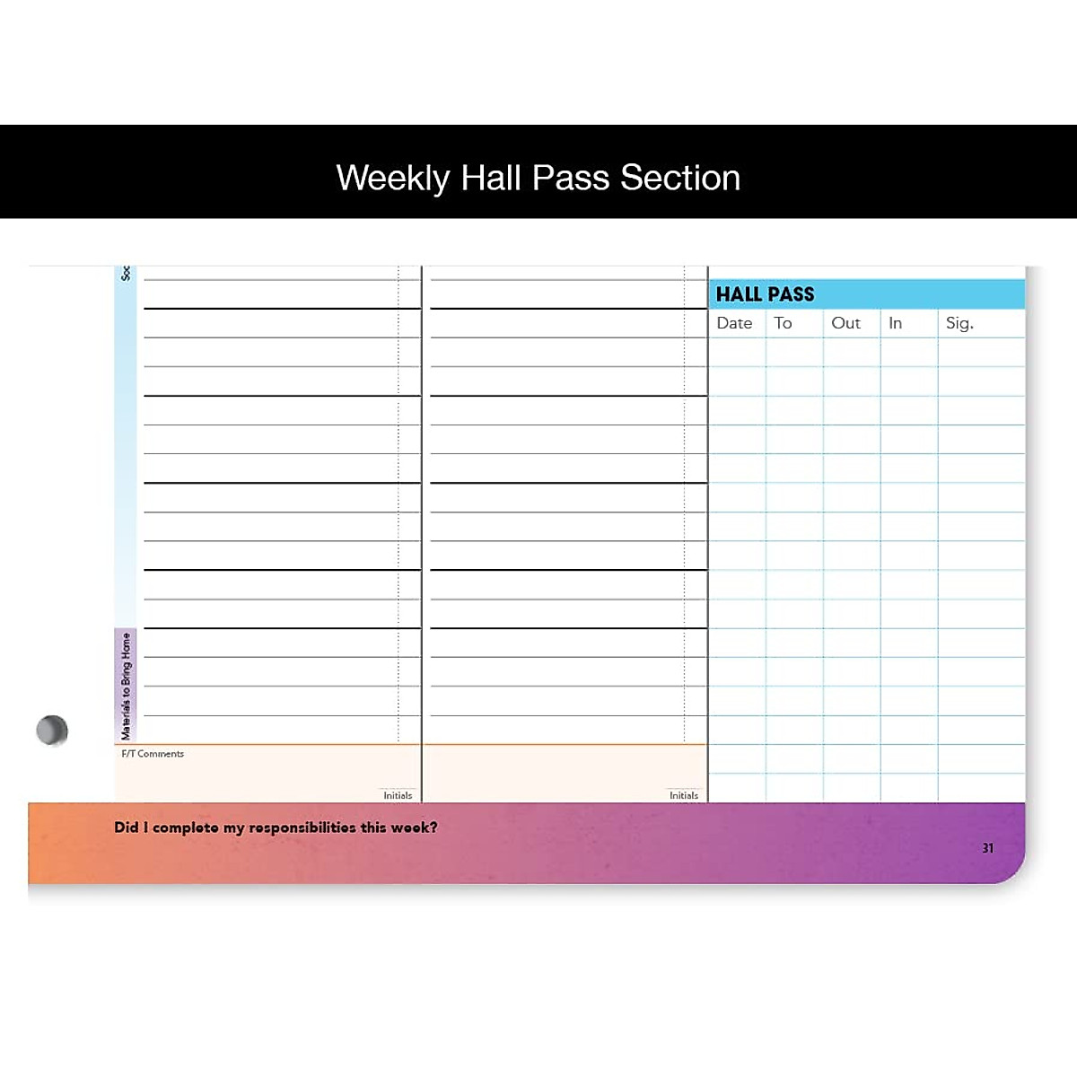 Dated Middle High School Student Planner 2023-2024 Academic School Year, Large (8.5" by 11") Matrix Style Datebook with Classic Middle/High Matrix Cover