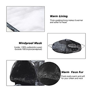 Trooper Trapper Hat,Winter Ski Hat with Winter Ear Flap and Ski Windproof Mask Gray