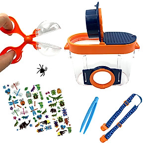 JTCJozz Bug Catcher Kit, Bug Collection Kit, Outdoor Nature Explorer Kit with Tweezers, Stickers, Science Educational Kit, Bug Observation Container for Boys and Girls