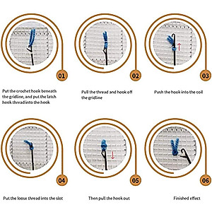 MeetBSelf Latch Hook Rug Kits Crocheting Carpet Rug Cats Acrylic Yarn Pre-Printed Canvas Cushion Mat Crochet Tapestry Sofa Decor