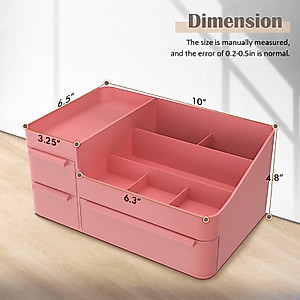 Makeup Organizer with Drawers, Countertop Organizer for Vanity, Bathroom and Bedroom Desk Cosmetics Display Case for Brushes, Lotions, Perfumes, Eyeshadow, Lipstick and Nail Polish