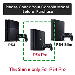 FYPRO Ps4 Pro Skin Sticker The Skull for Sony Playstation 4 Pro Console Protection Film and 2pcs Controller Skins 1#