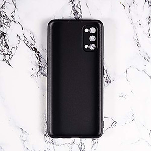 OPPO Realme 7 Pro Case, Scratch Resistant Soft TPU Back Cover Shockproof Silicone Gel Rubber Bumper Anti-Fingerprints Full-Body Protective Case Cover for OPPO Realme 7 Pro Sun Kissed Leather (Black)