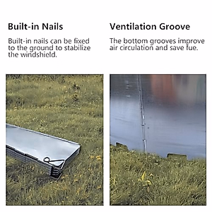 Folding Outdoor Stove Windshield, 10 Plates Aluminum Camp Stove Windscreen, Portable Gas Burner Windscreen for Camping, Hiking, RV Traveling