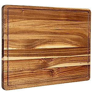Cutting Boards 1.5" Thicker, 20x15 Inch Extra Large Acacia Wooden Cutting Board for Kitchen, Edge Grain Wood Chopping Board with Juice Groove and Handles, Pre-Oiled Carving Tray for Meat & Cheese
