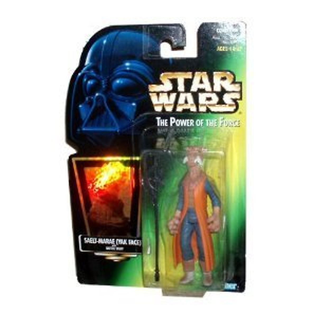 1997 Hasbro The Power of Force 4-1/2 Inch Tall Action Figure - Trickster SAELT-MARAE (Yak Face) with Battle Staff