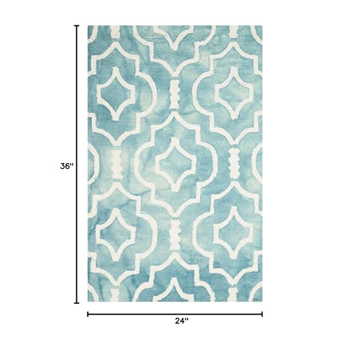 SAFAVIEH Dip Dye Collection 2' x 3' Turquoise/Ivory DDY538D Handmade Moroccan Watercolor Premium Wool Accent Rug