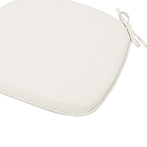 Magpie Fabrics 17"x16"x2" U-Shape Chair Cushions with Ties 2 Count, Outdoor Indoor Waterproof All Weather Seat Pads Decoration for Patio Garden Dining Office - Cream Beige