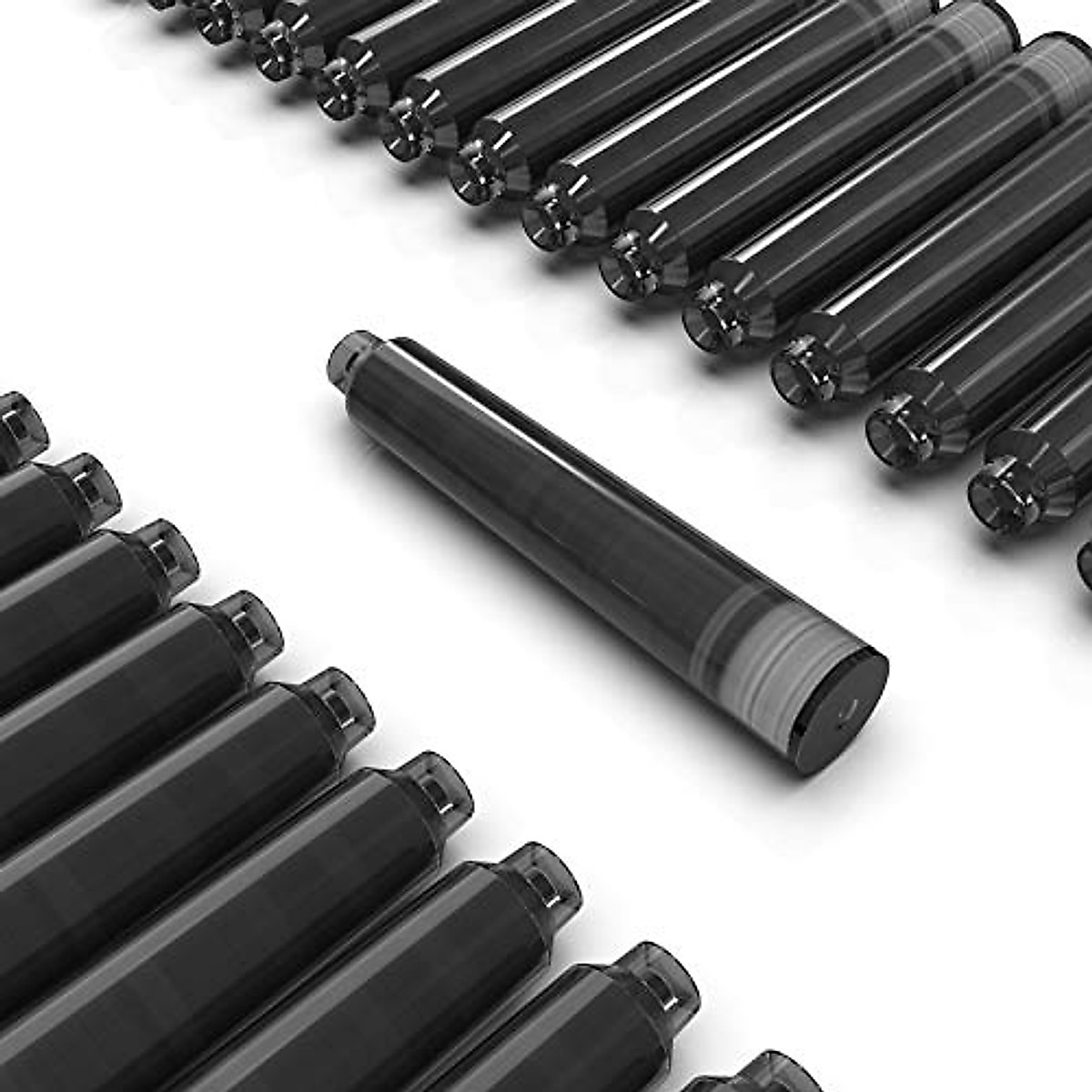 Wordsworth & Black Fountain Pen Ink Refills - Set of 30 Black Ink Cartridges - International Standard Size - Length APPR 2.04 Inch - Base Diameter APPR 0.24 Inch - Disposable and Generic