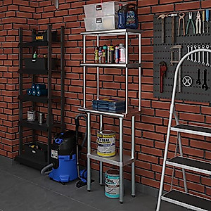 AmGood Stainless Steel Work Table with 12" Wide Double Tier Overshelf | Metal Kitchen Prep Table & Shelving Combo | NSF (Stainless Steel Table with Double Overshelves, 24" Long x 14" Deep)