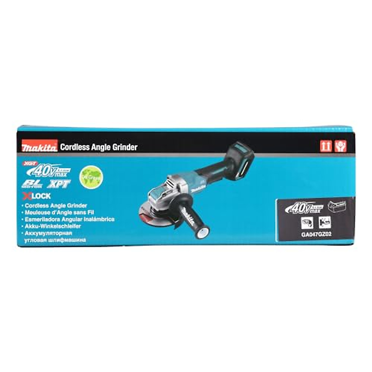 Makita GA047GZ 4.9-inch (125 mm) Rechargeable Disc Grinder, 40 V Max, Battery, Charger, and Case Sold Separately