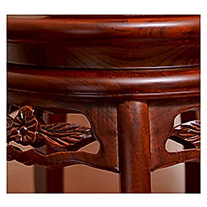 Bonsai Pedestal Wooden Flowerpot Display Stand Solid Wood Bonsai Potted Buddha Statue Odd Stone Base Display Stand Living Room Home Office Antique Flower Shelf Bonsai Base (Size : 1)