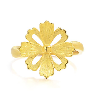 CHOW SANG SANG 999.9 24K Gold Price-by-Weight 3.74g Gold Blossom Ring (Size 13) for Women and Wedding Occasion 86941R