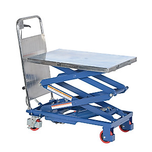 Vestil CART-200-D Double Scissor Hydraulic Elevating Cart, 220 lb. Capacity, 27-1/2" x 17-1/2" Platform