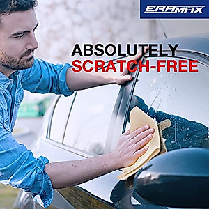 Eramax Super Value 4 Pack Professional Shammy Towel for Car (2XL and 2 Mini Chamois Cloth for Car Drying) Super Absorbent Car Drying Towel, Car Chamois and Boat Towel