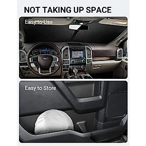 Proadsy 2024 Upgrade Front Windshield Sun Shade Foldable Sunshade Protector Custom Fit 2017-2024 Ford Super Duty F-250 F250 F-350 F350 F-450 F450 F-550 F550 2Door 4Door Pickup Accessories