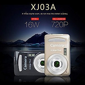 Portable Digital Camera, 16MP Zoom Recording Compact Camera Pocket Camera with 2.4 Inch Display Point and Shoot Camera for Kids, Beginners(Black)