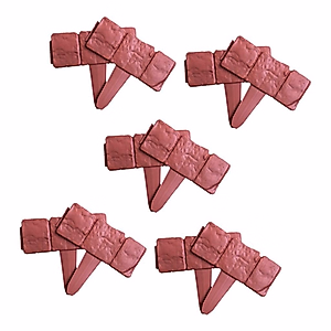 Tubayia Pack of 10 Lawn Edging Flower Bed Edging Imitation Stone Garden Fence for Garden Decoration (Orange)