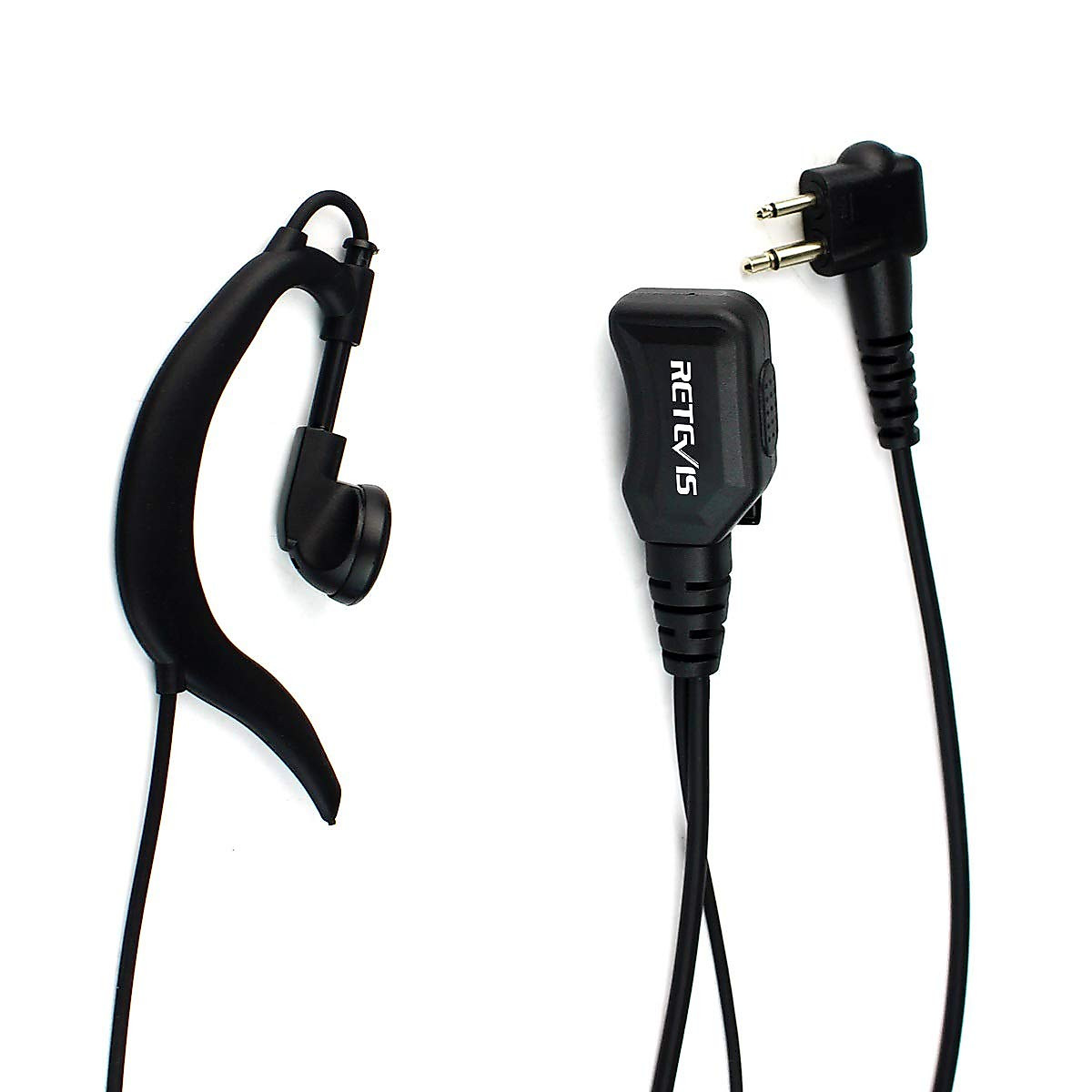 Retevis CP185 CP200D Earpiece, Compatible with Motorola CP100D GP300 GP2000 BRP40 RMU2040 RMU2080D RDU4100 RDU4160D DTR700 HYTTC610 Radios, Volume Adjustable Walkie Talkie Earpiece with Mic(10 Pack)