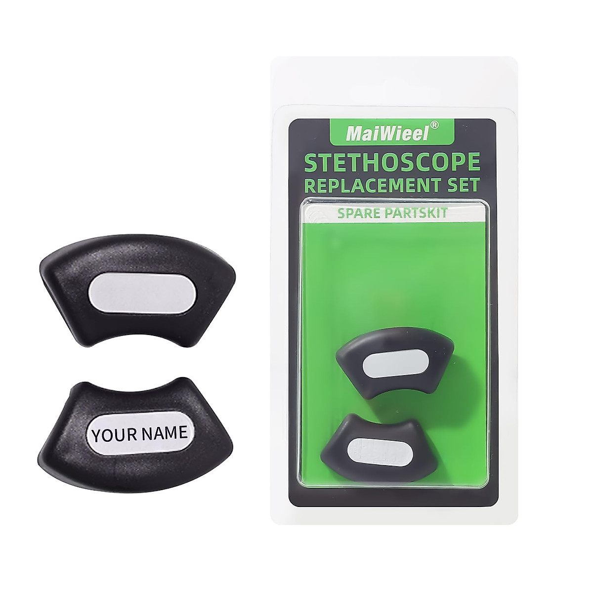 Stethoscope Name Tag Replacement Parts Identification Tag Name Tag,Adult Pediatric Compatible with Littman Cardiology Repair Stethoscope Accessories 40007,Black