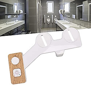 Hilitand Bidet Attachment, Toilet Bidet Attachment with 7/8 Copper Tee, Wood Grain Button Dual Nozzle Bidet Attachment, Ultra Slim Bidet, Bidet Attachments