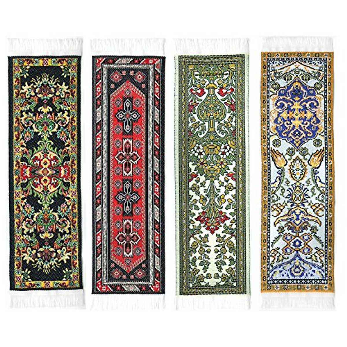 Oriental Carpet Rug Bookmarks #2 (Set of 4) Beautiful, Elegant, Woven Cloth Bookmarks! Oriental Carpet Rug Bookmarks - Beautiful, Elegant, Woven Cloth Bookmarks! Best Gift
