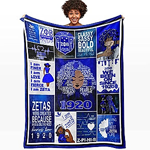 Eadana Sorority Gifts for Women, Sorority Gifts for Girls, Black Sorority,1920 Blue and White Blanket, Inspired Sublimation Designs Gift, Sorority Gifts for Her 40"×50" Throw Blankets