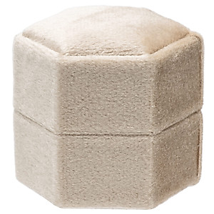 Giftop Equal Hexagon Velvet Single Ring Box for Engagement Proposal Wedding,Jewelry Ring Gift Box Jewelry Packaging Box (Beige)