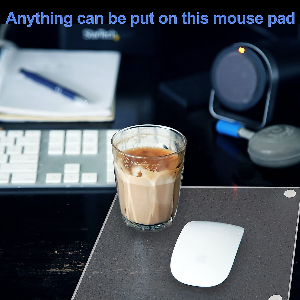 ARTISTEM Mouse Pad, Non-Slip Tempered Satin Glass Mousepad for Gaming and Working Office and Home Desk Accessories Desk Decor Fast Accurate Safe Durable and Easy to Clean 11.22"x10.42"(Performance)
