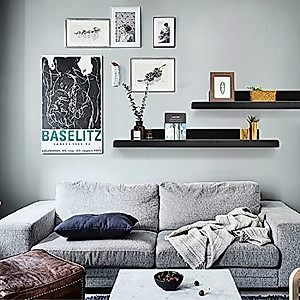 OFILLES 2Pcs Black Metal Wall Shelves, Floating Shelf Wall Storage, Book Shelves for Bedroom, Living Room, Bathroom, Kitchen.