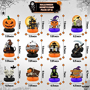 KatchOn, Scary Halloween Centerpieces - Pack of 12 | Halloween Table Centerpieces, Halloween Table Decor | Halloween Honeycomb Decorations for Halloween Decorations | Halloween Centerpieces for Tables