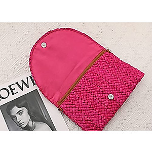 Solyinne Womens Woven Straw Clutch Bags Crossbody Shoulder Bag Straw Bag Satchel Purses Evening Envelope Wallet