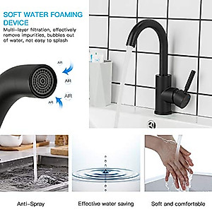 Bar Sink Faucet Matte Black GAPPO Bathroom Faucet Stainless Steel Farmhouse Lavatory Sink Faucet Mixer Small Kitchen Faucet