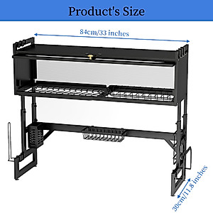 Fixwal Dish Drying Rack 3 Tier Over The Sink Dish Drying Rack for Kitchen Sink Shlef Expandable Height (Black)
