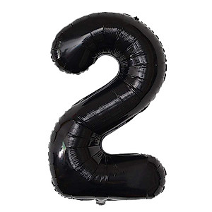 40 Inch Large Foil Helium Number Balloon Birthday Wedding Party 0-9 (Black, 2)