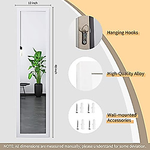 Beauty4U Full Length Mirror Wall Mounted, Full Body Mirror for Bedroom, Tall Dressing Mirror, Wall Mirror for Living Room, Dorm, Long Hanging Mirror,48" X 12"