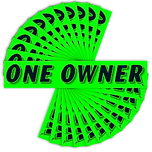 VERSA-TAGS 7.5" Black/Green Vinyl Number Decals 11 Dozen Set Windshield Pricing & 1 Pack of Each of Extra Clean, Financing Available, One Owner 14.5" x 2.75" Sticker Windshield Decal Auto Dealership