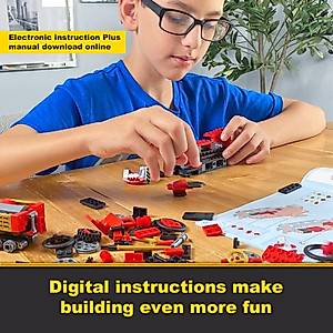 EduCiro Toys Train Sets, 3 in 1 Building kit Steam Train Motorcycle Tractor for Kids,New 2021 Creative Play and Easy to Follow (305 Pieces)