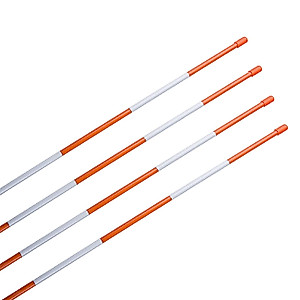 Sunnyglade 100PCS 48 Inch Driveway Marker 5/16 Inch Dia Reflective Driveway Poles Fiberglass Snow Stakes with Reflective Tape for Easy Visibility at Night