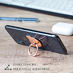 [2 Packs] Cat Glossy Cell Phone Ring Holder Stand, 360 Degree Rotation Finger Ring Kickstand with Polished Metal Phone Grip for Magnetic Car Mount, Smartphone Accessories