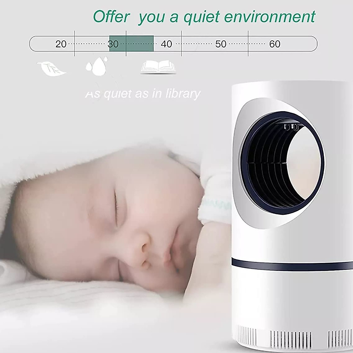 Electric Mosquito & Fly Killer, Mosquito Killer Trap, Bug Zapper, Child Safe, White, Mosquito Trap Outdoor and Indoor, Patio (White)