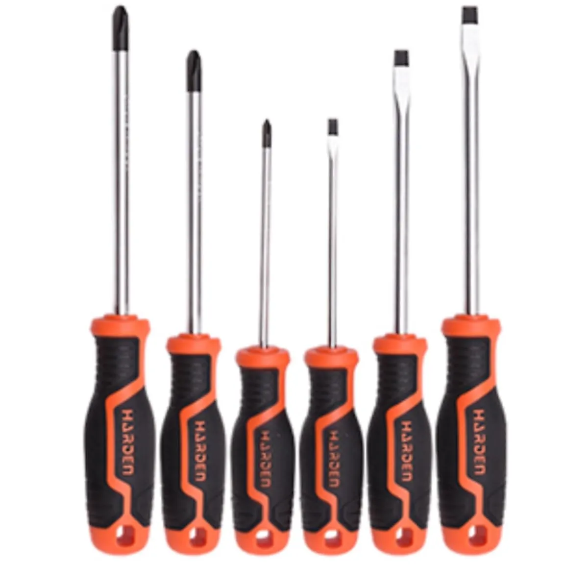 Edward Tools Harden PRO Magnetic Screwdriver Set of 6 Screwdrivers - 3 Slotted / 3 Phillips - Magnetized Heavy Duty CRV Tight Bite Non Rust Tips - Screwdriver Sets include ErgoGrip Handles