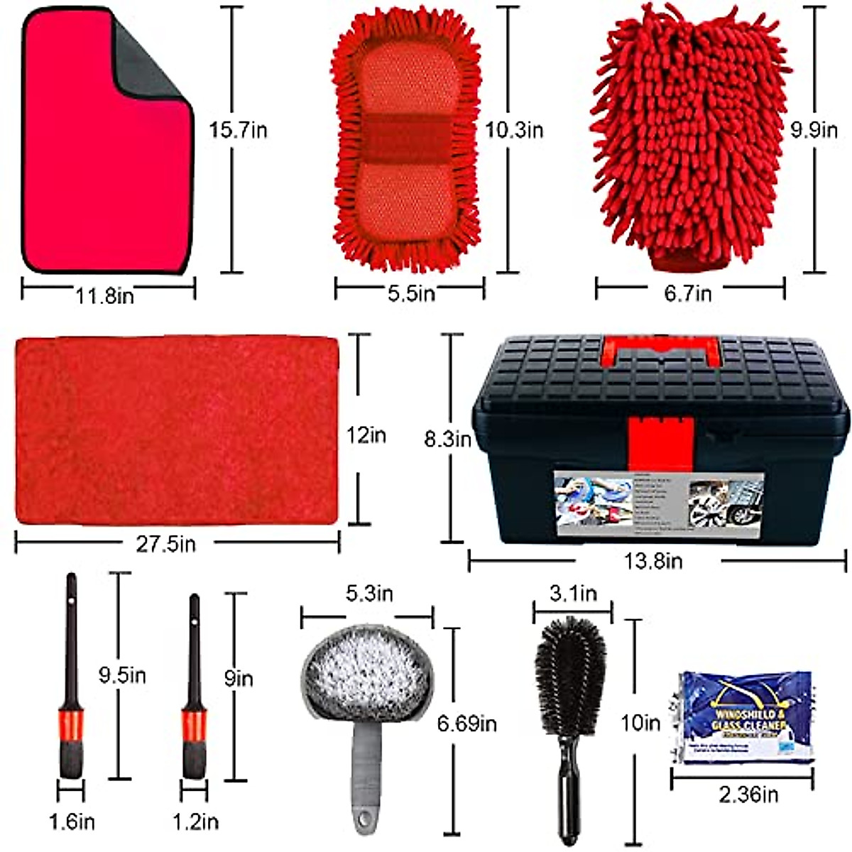 HAIPHAIK Car Wash Kit Car Cleaning Kit - Car Wash Mop Car Wash Cleaning Tools Kit with Car Wash Brush with Long Handle,Microfiber Towels Car Interior Detailing Kit