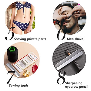 RESHANG Single Edge Razor with 30 Blades, Multipurpose for Eyebrow Razors, Hair Trimmer Body, Face Razors Women Men, Reusable a Protective Case, Pink