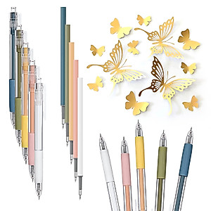 AUAUY Knife Pen Craft Cutting Tools, 5PCS Cartoon Pattern Student Utility Knife Pen with 5PCS Cutter Head Refills, Retractable Carving Pen Knife, Precision Paper Cutter Pen for DIY Project & Art Hobby