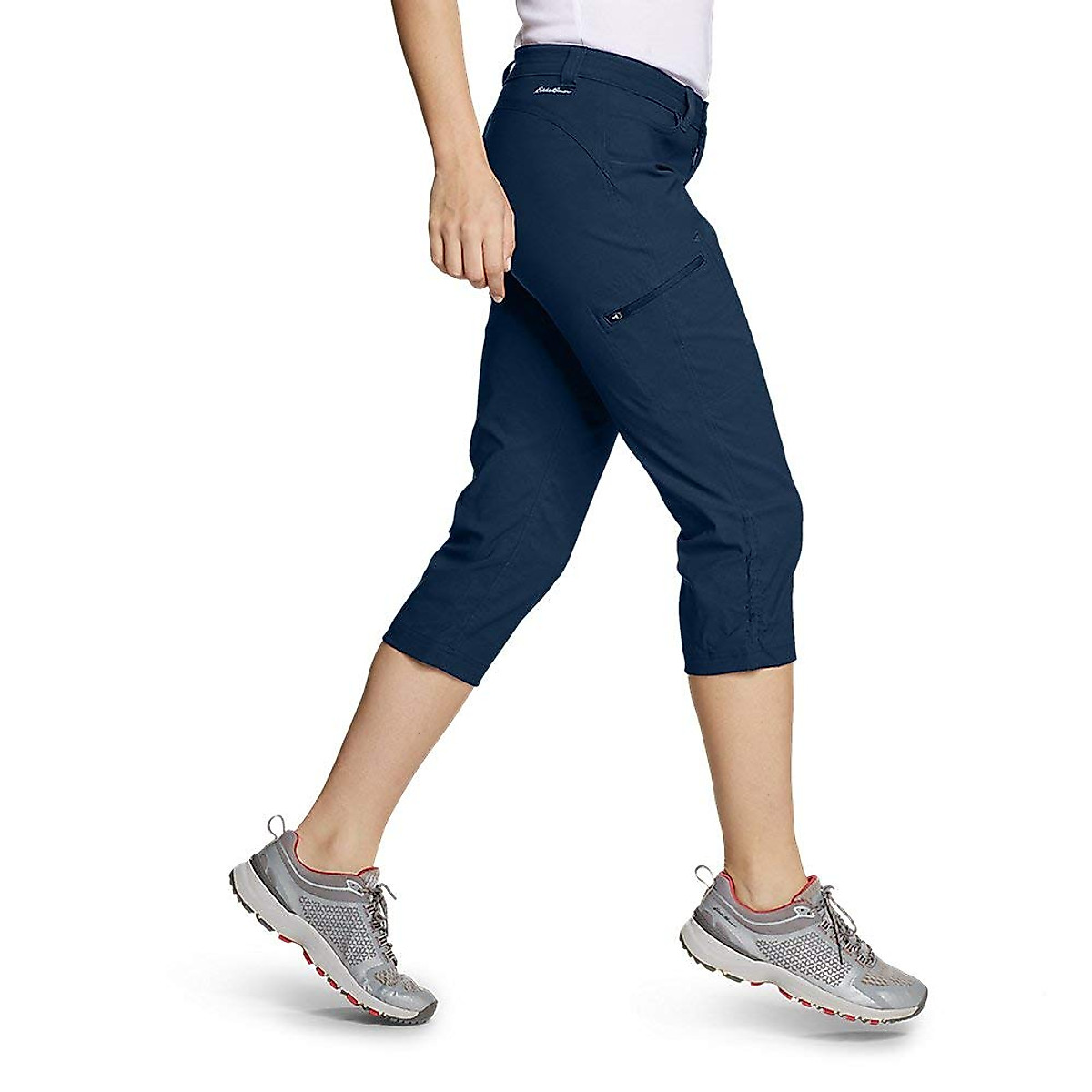 Eddie Bauer Women's Rainier Capris, Medium Indigo, 6, Tall