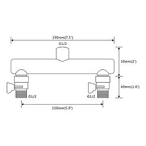 HAOXIN Shower Head Manifold with Double Outlet and Shut Off Valves for Dual Sprayer Showering System,Can Connect Two Showerheads,Brushed Nickel,STN02