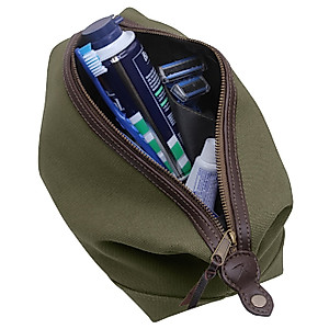Rothco Canvas & Leather Travel Kit, Olive Drab