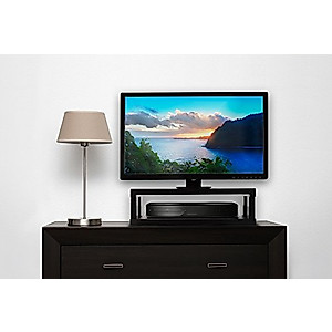 Aleratec Heavy Duty TV Stand 2-Tier | For Flat LCD/LED TV Rotating Swivel Stand 2-Tier up to 132 lbs | 20.75in x 11in | Home Theatre, Monitor, Desktop, TV & Gaming Console Stand | 360° Rotation Swivel Rack Television Stand